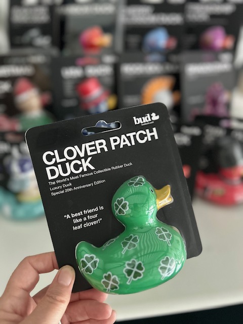 BUD Luxury Clover Patch Rubber Duck - JustDucks